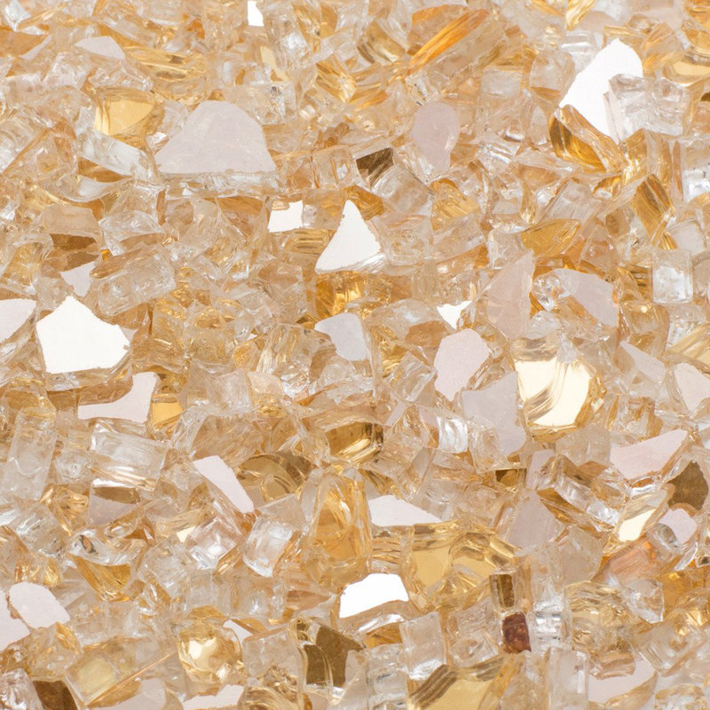 Margo Garden Products Dragon Glass Gold Reflective Fire Pit Glass & Reviews | Wayfair